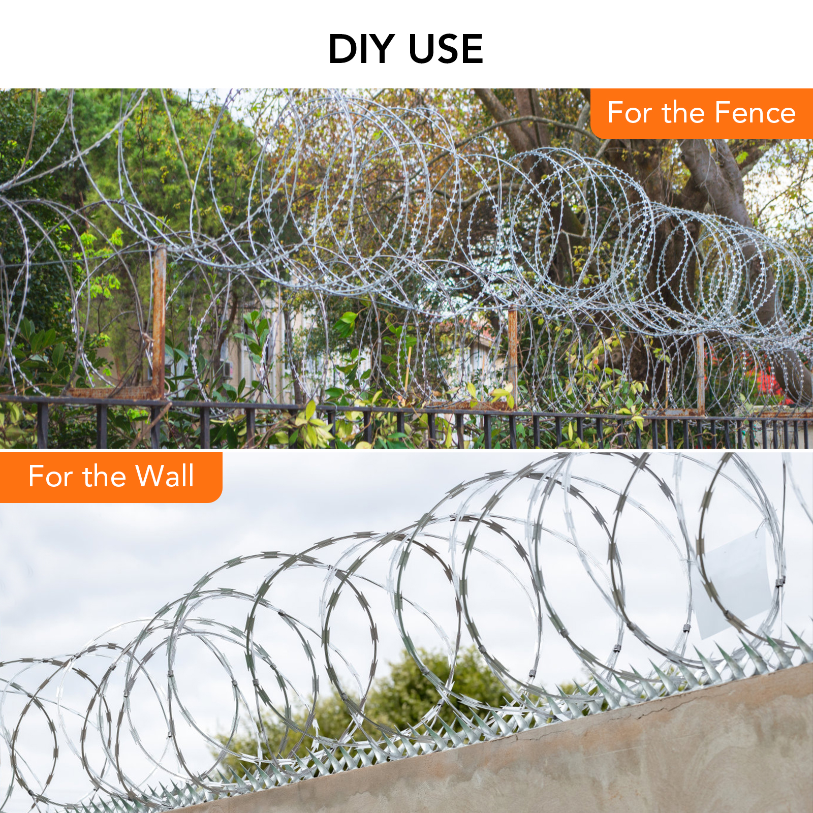Wire Galvanized Barbed Wire 250FT Razor Ribbon Barbed Fencing Fence ...